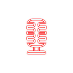 Neon mic Royalty Free Vector Image - VectorStock