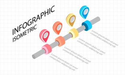 Timeline infographics isometric 3d design Vector Image