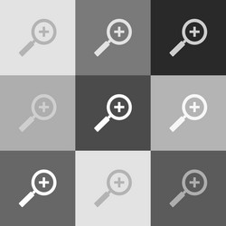 Zoom sign grayscale version Royalty Free Vector Image