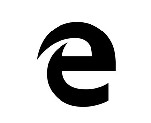 Microsoft edge browser brand logo symbol white Vector Image