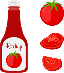 3d realistic ketchup bottle tomato sauce Vector Image