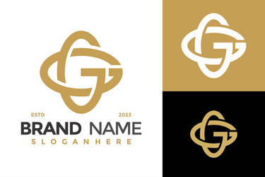 Gg monogram logo design template Royalty Free Vector Image