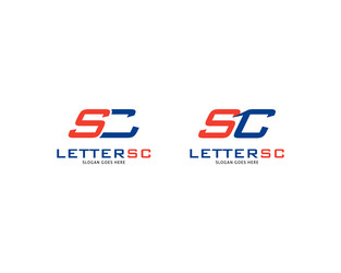 Cs letter logo design template element Royalty Free Vector