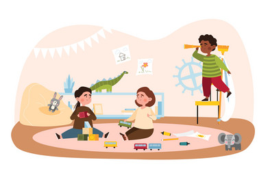 Kids Playing Indoor Vector Images (over 5,100)