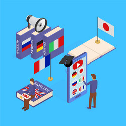 Isometric education concept Royalty Free Vector Image