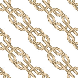 Endless nautical rope pattern hand drawn Vector Image