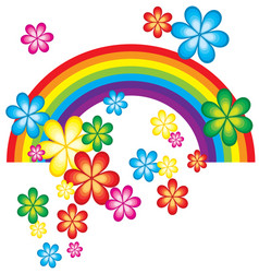 Flowers and rainbow Royalty Free Vector Image - VectorStock