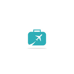 Travel bag airplane logo Royalty Free Vector Image