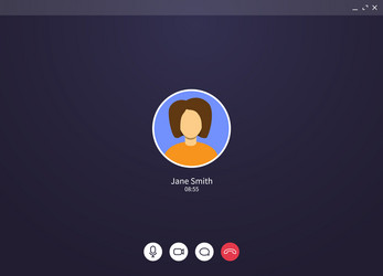 Video call template meeting app flat ui Royalty Free Vector