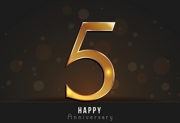 5 years happy anniversary card Royalty Free Vector Image