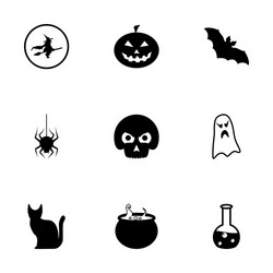 Black halloween icons set Royalty Free Vector Image