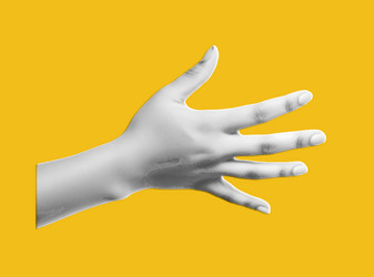Collage banner with halftone effect hand Vector Image