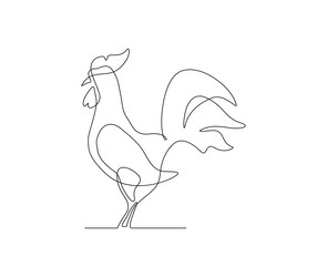 Continuous one line drawing of hen chicken Vector Image
