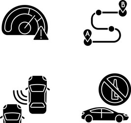 Driving safety turquoise concept icons set Vector Image