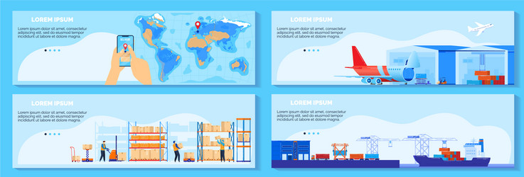 Supply Chain Models Blue Gradient Onboarding Vector Image