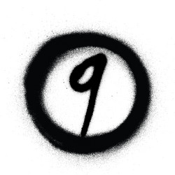 Graffiti number one 1 in circle sprayed black Vector Image