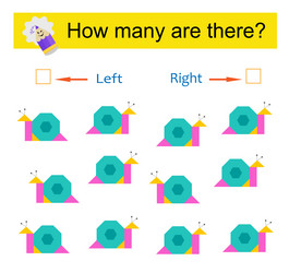 Left or right educational game for kids count Vector Image