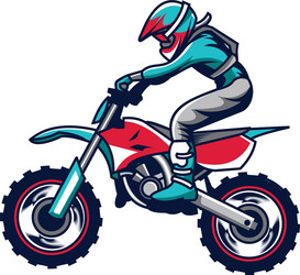 Motocross rider ride the bike Royalty Free Vector Image