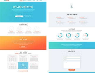 Beautiful landing page website template design Vector Image