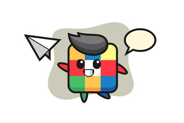 Rubik cube mascot character with afraid gesture Vector Image