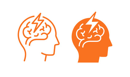 Stroke brain glyph icon Royalty Free Vector Image