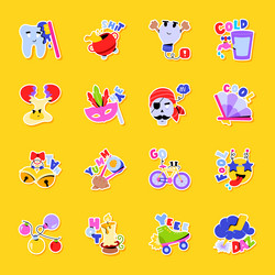 Modern set of summer enjoyment flat stickers Vector Image