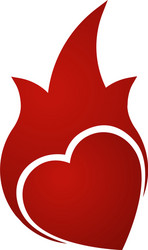 Flame heart icon modern symbol for graphic Vector Image