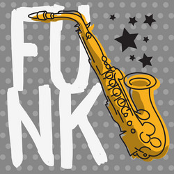 Funk music lettering type design image Royalty Free Vector