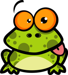 Cartoon frog hi Royalty Free Vector Image - VectorStock