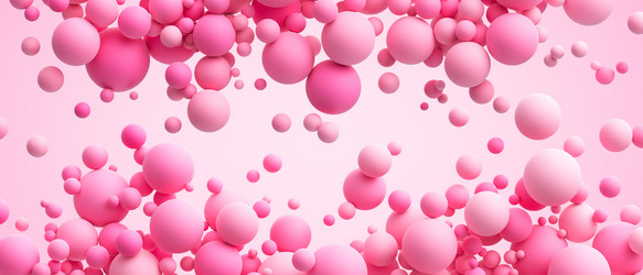 Pink soft random flying balls Royalty Free Vector Image