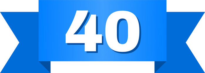 Blue stripe with 40 anniversary text Royalty Free Vector