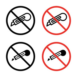 Do not cut icon set ban cutter logo symbol Vector Image