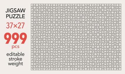 Empty jigsaw puzzle grid template 3x3 shapes 9 Vector Image