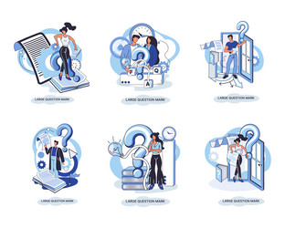 Ladge question mark problem and solution concept Vector Image