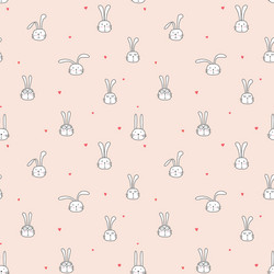 Seamless pattern with lovely bunny background Vector Image
