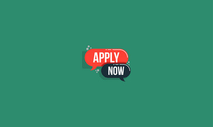 Apply now button flat design Royalty Free Vector Image