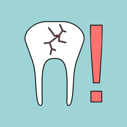 Flat icon design collection tooth fracture Vector Image