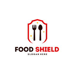 Food shield logo designs template restaurant logo Vector Image