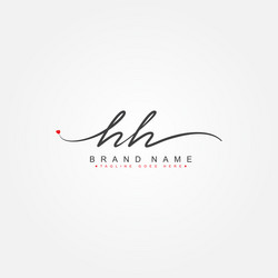 Initial letter hh logo template in handwritten Vector Image