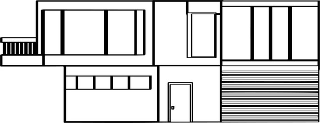 Outline of a modern house building Royalty Free Vector Image