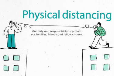 Social distancing signage or floor sticker Vector Image