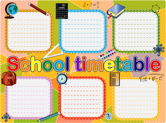 Background frame design school timetable Vector Image