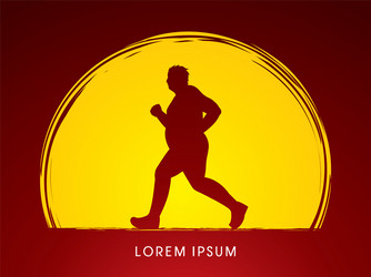 Fat man running Royalty Free Vector Image - VectorStock