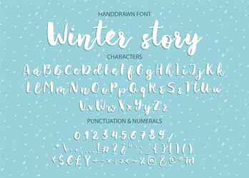 Handwritten brush font hand drawn style Royalty Free Vector