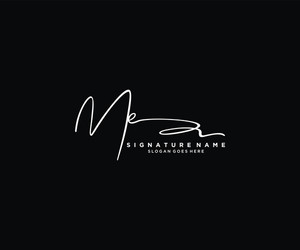 Letter me signature logo template Royalty Free Vector Image