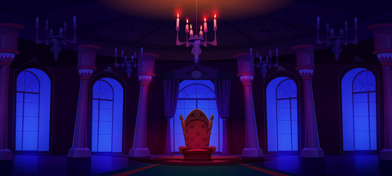 Castle hall with thrones for king and queen Vector Image