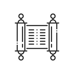 Torah scroll icon outline style Royalty Free Vector Image