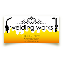 Business card for a welder and welding work Vector Image