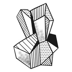 Awesome crystal hexagon Royalty Free Vector Image