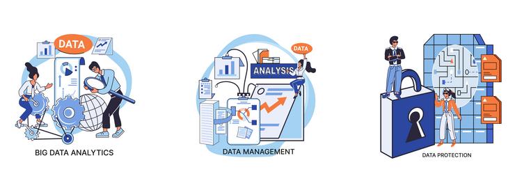 Big data analytics platform data management Vector Image